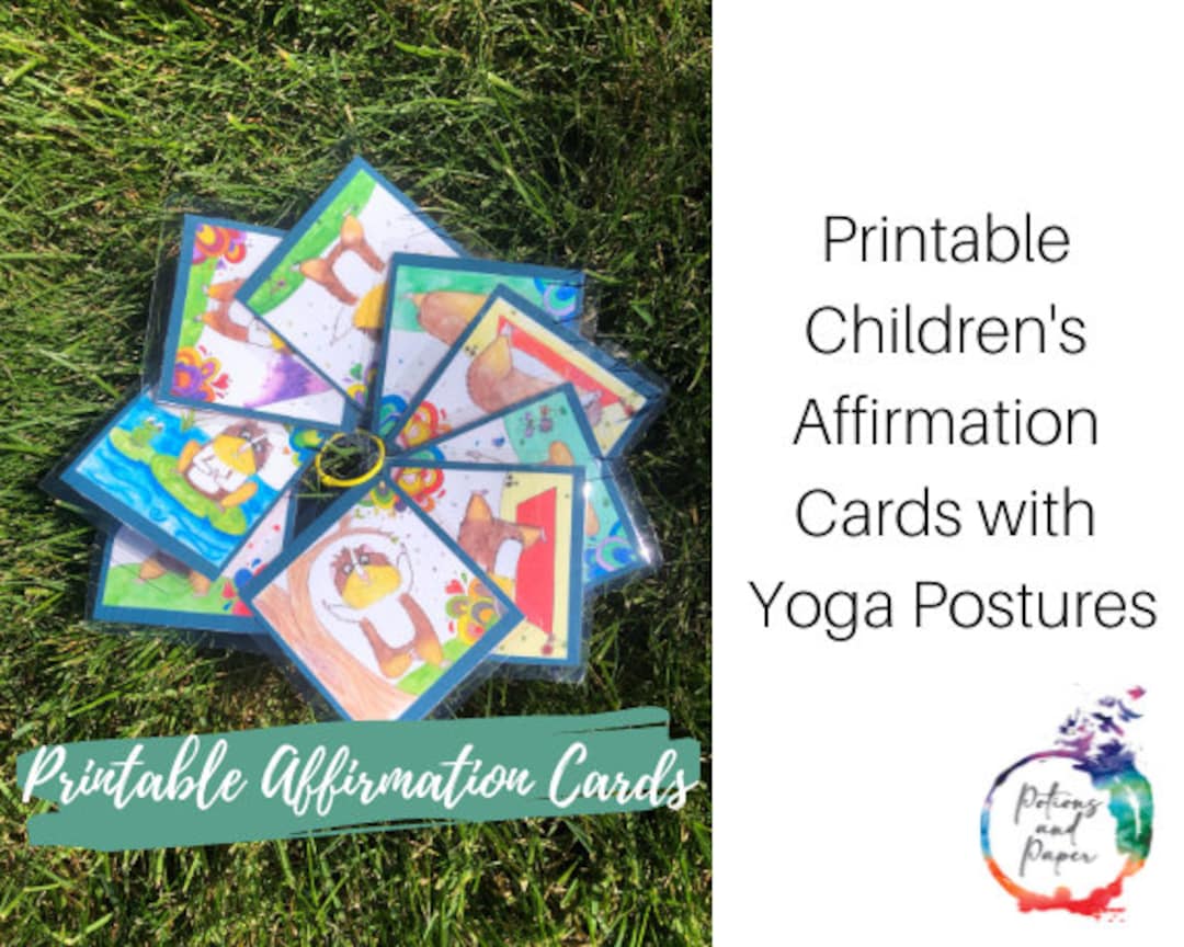 Printable Children's Affirmation Cards With Yoga Postures - Etsy
