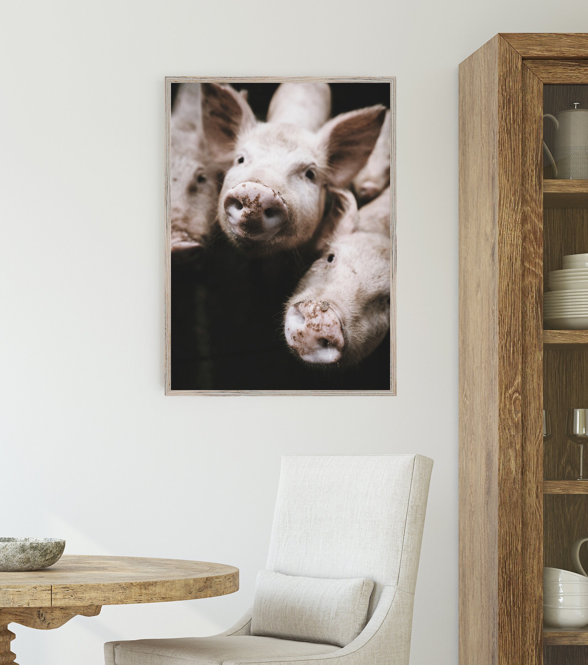 Barnyard Pigs Wall Art, Farmhouse Decor, Rustic Farm Photo, Pig Wall ...