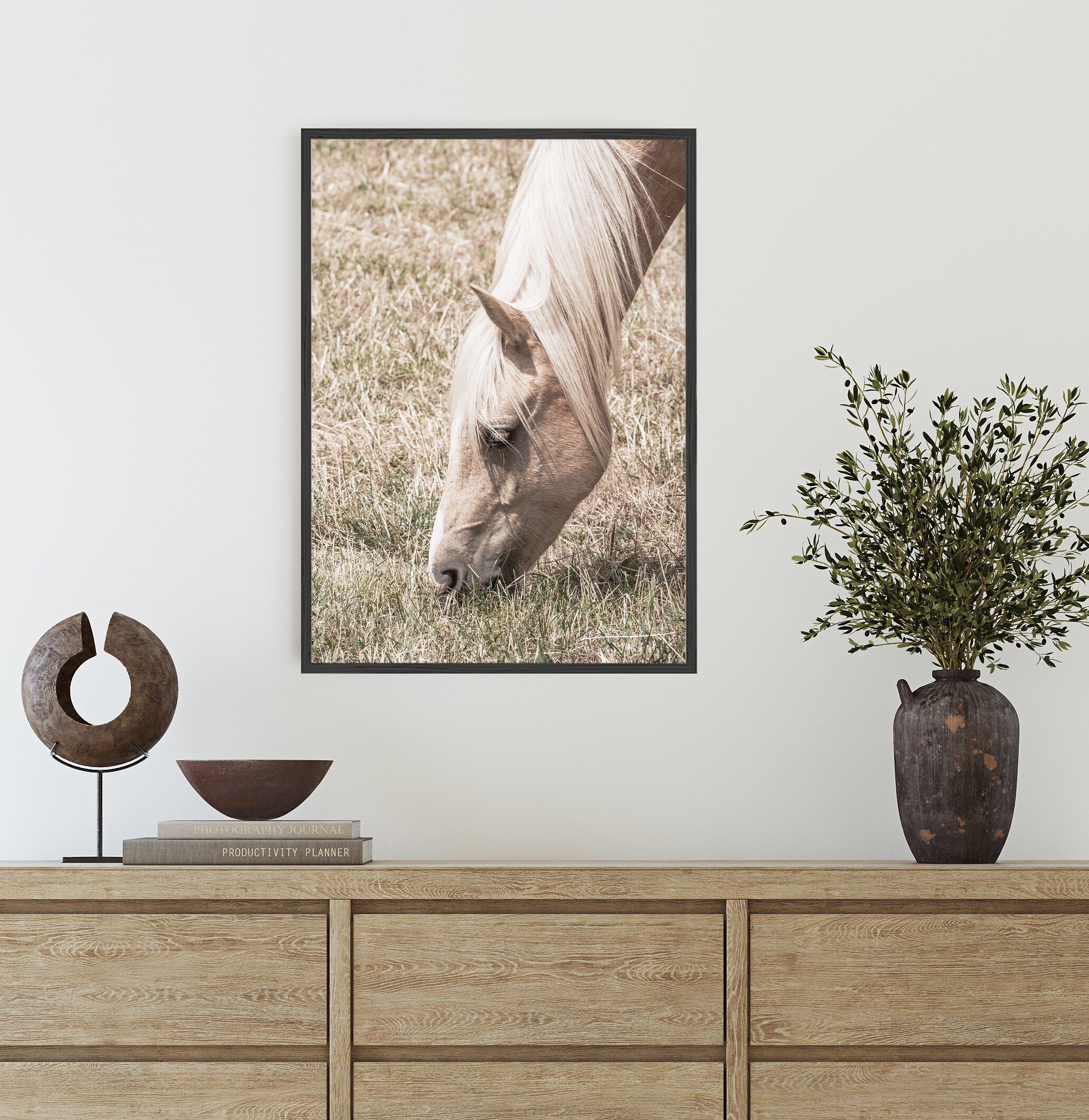 Palomino Horse Poster, Beige Horse Home Decor, Farmhouse Wall Art ...