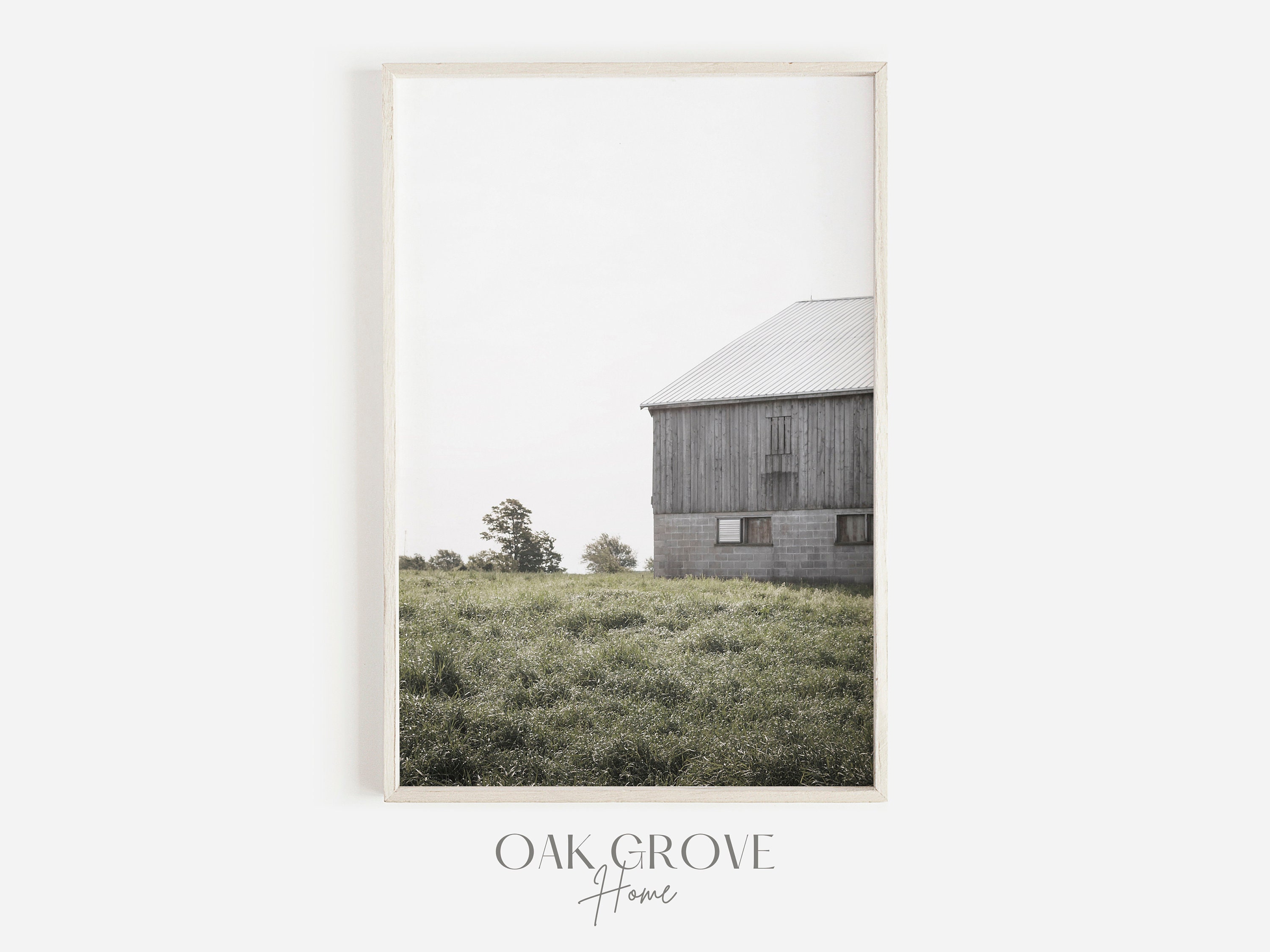 Gray Barn in Farm Field, Farmhouse Scenery Print, Rustic Farm Photo ...