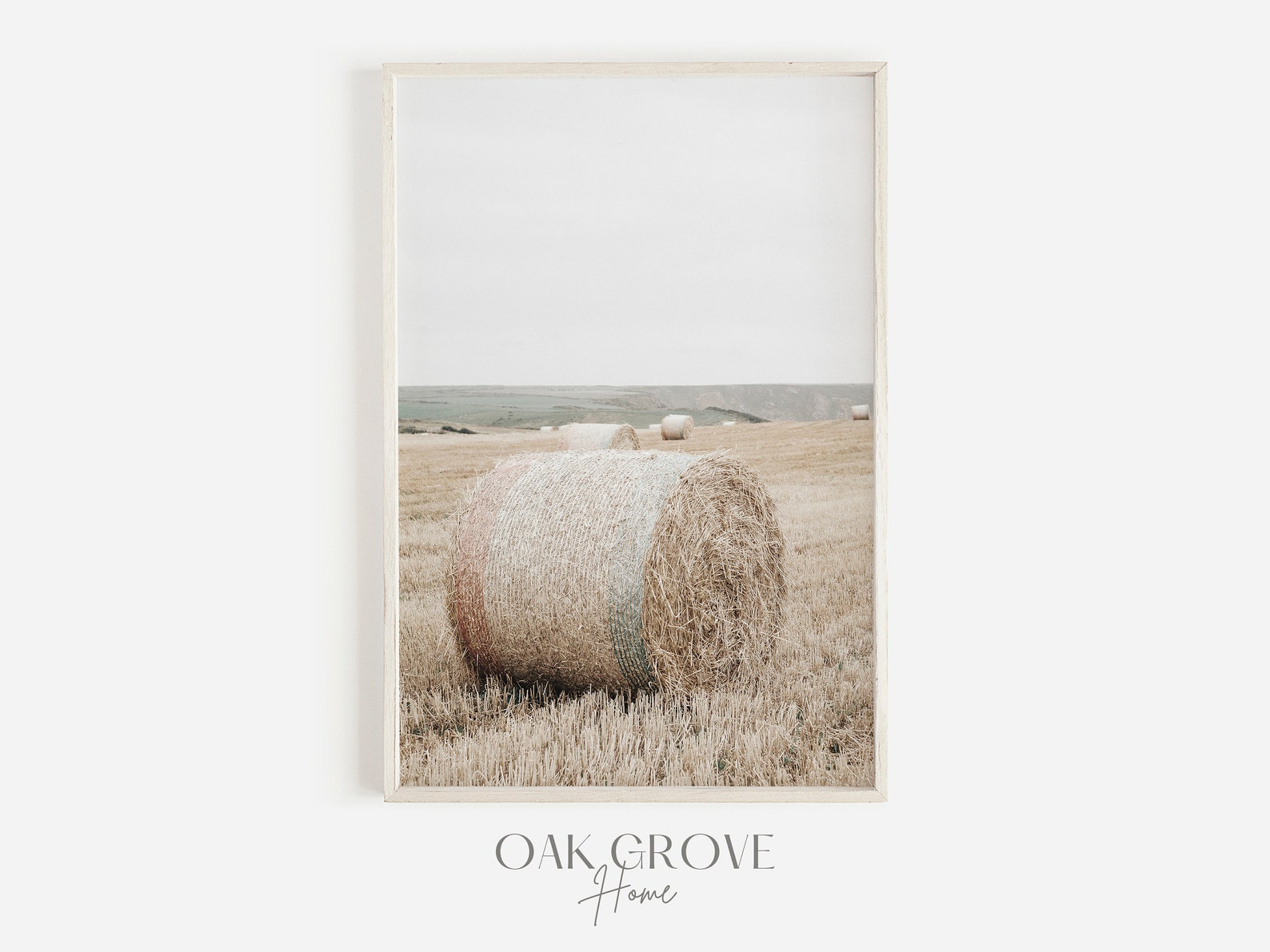 Round Bale of Hay, Hay Field Wall Art, Round Bale in Open Field, Bale ...