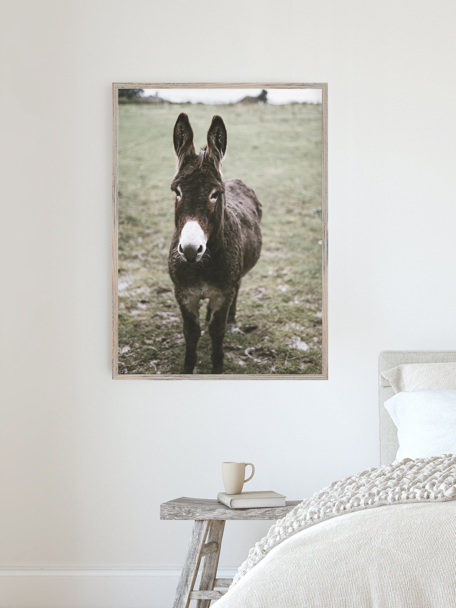Donkey Printable, Farmhouse Photo, Modern Farm Decor, Donkey Photography, Rustic Country Print ...