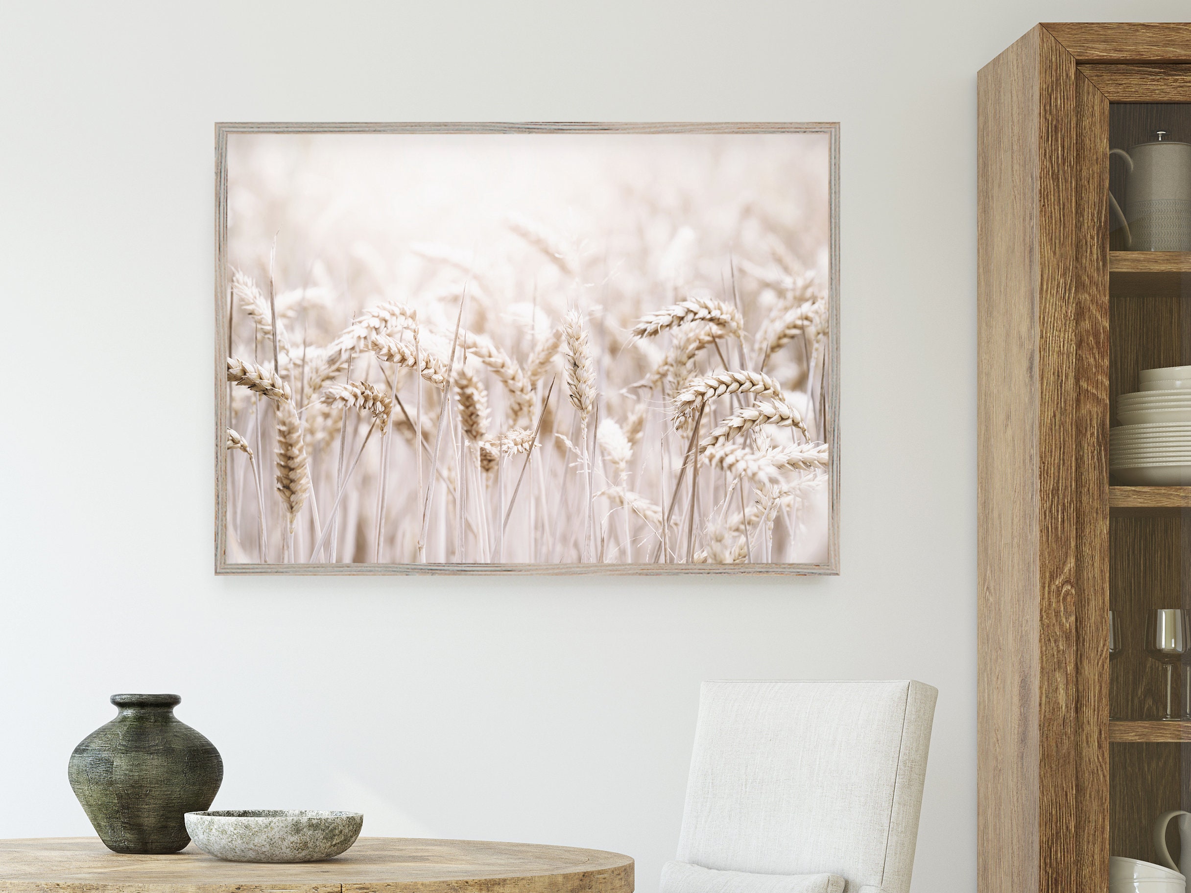 Golden Wheat Poster, Beige Farmhouse Print, Wheat Photography, Country ...
