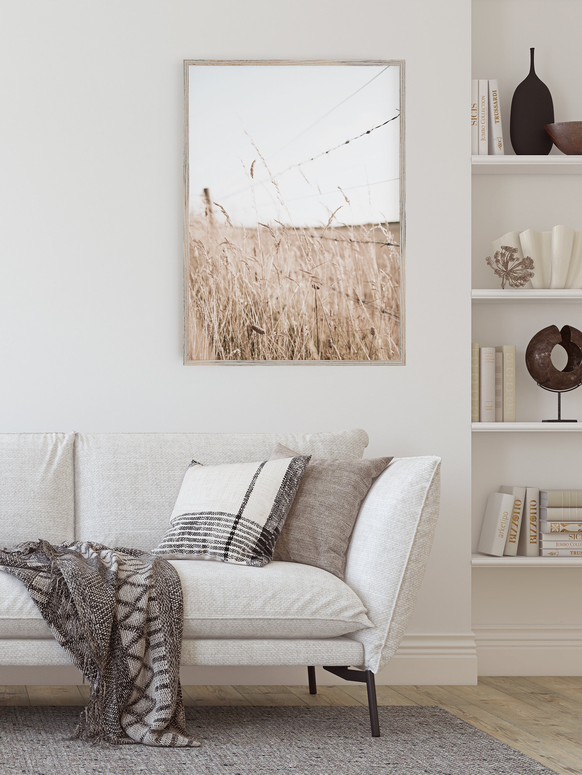 Wheat Field on Prairie, Open Range Field Photo, Rustic Home Print ...