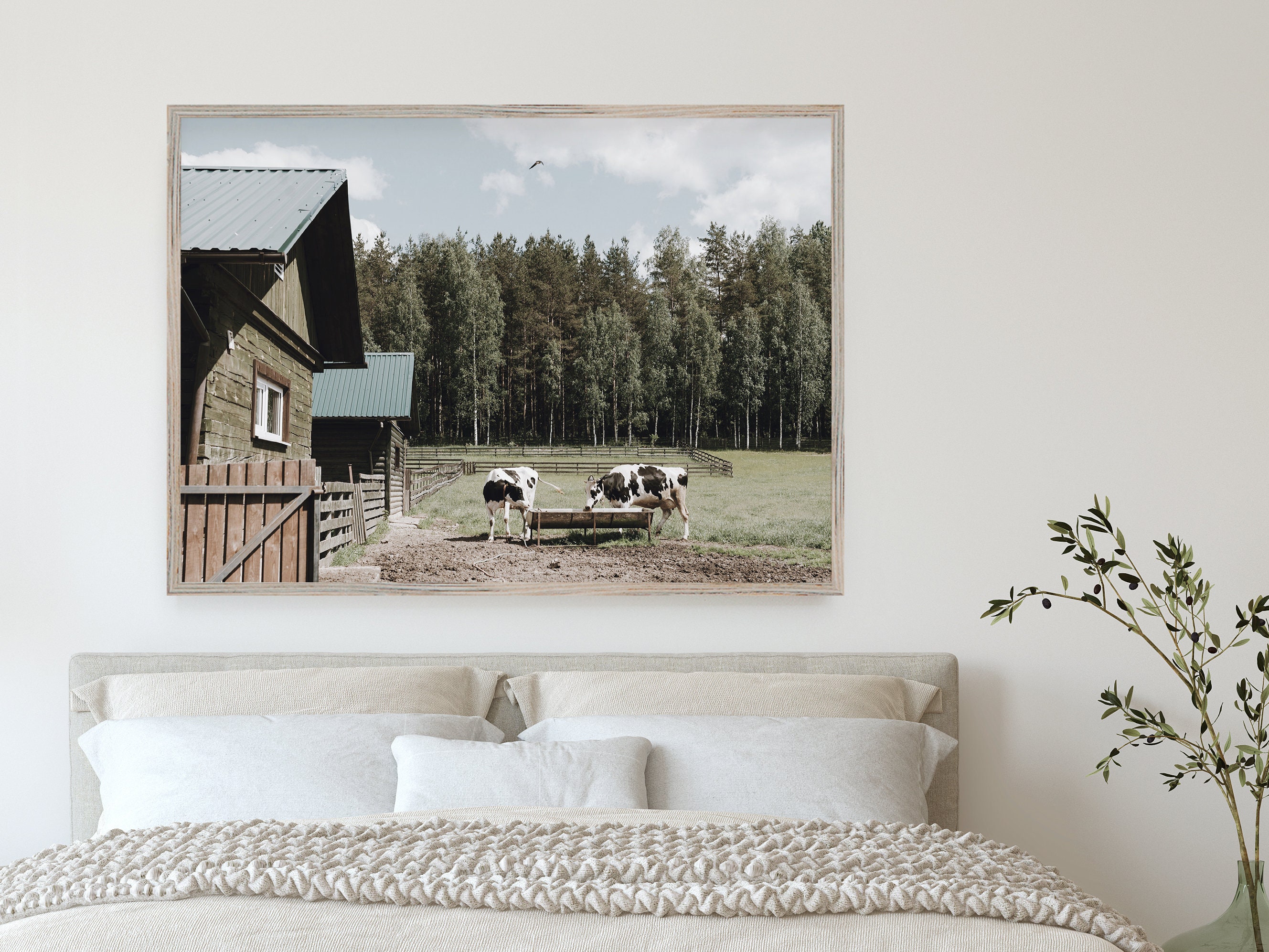 Forest Ranch Printable, Mountain Cows Wall Art, Cattle Ranch Decor ...