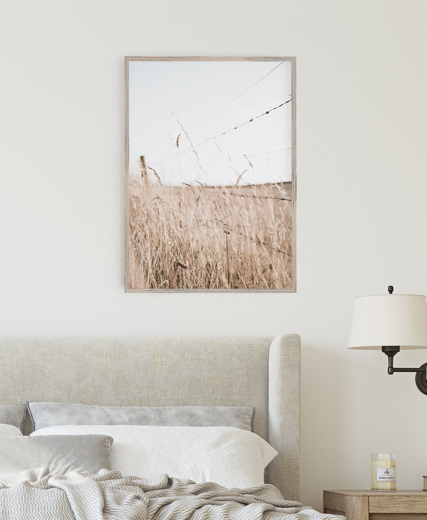 Wheat Field on Prairie, Open Range Field Photo, Rustic Home Print ...
