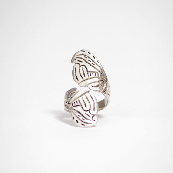 Solid sterling silver etched - Gem