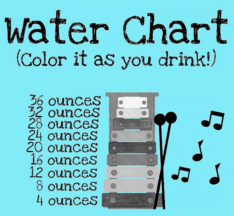 Water Drinking Hydration Xylophone Chart - Etsy