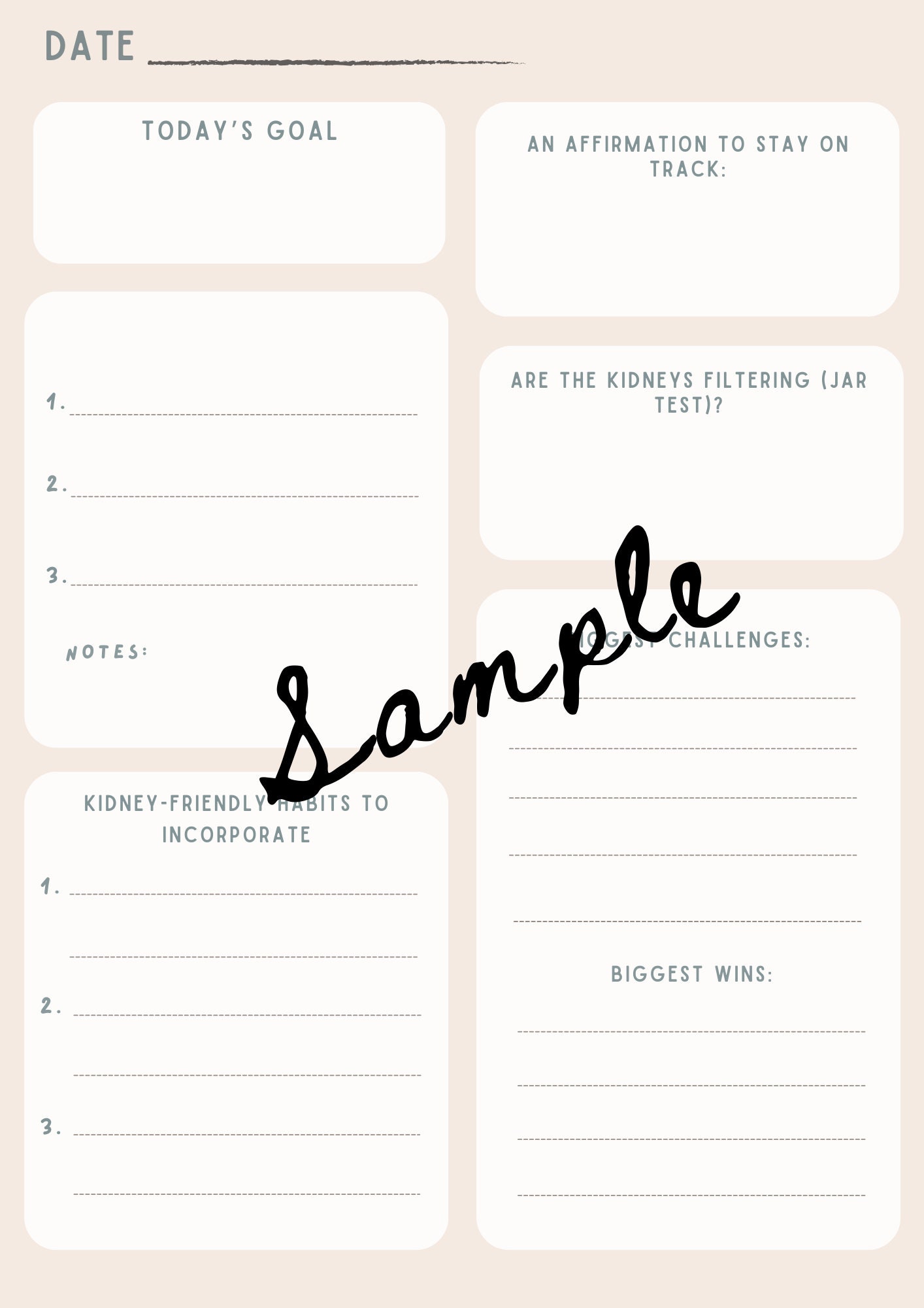 Kidney Health Guide & Planner, Kidney Disease, Kidney Stones, Wellness ...