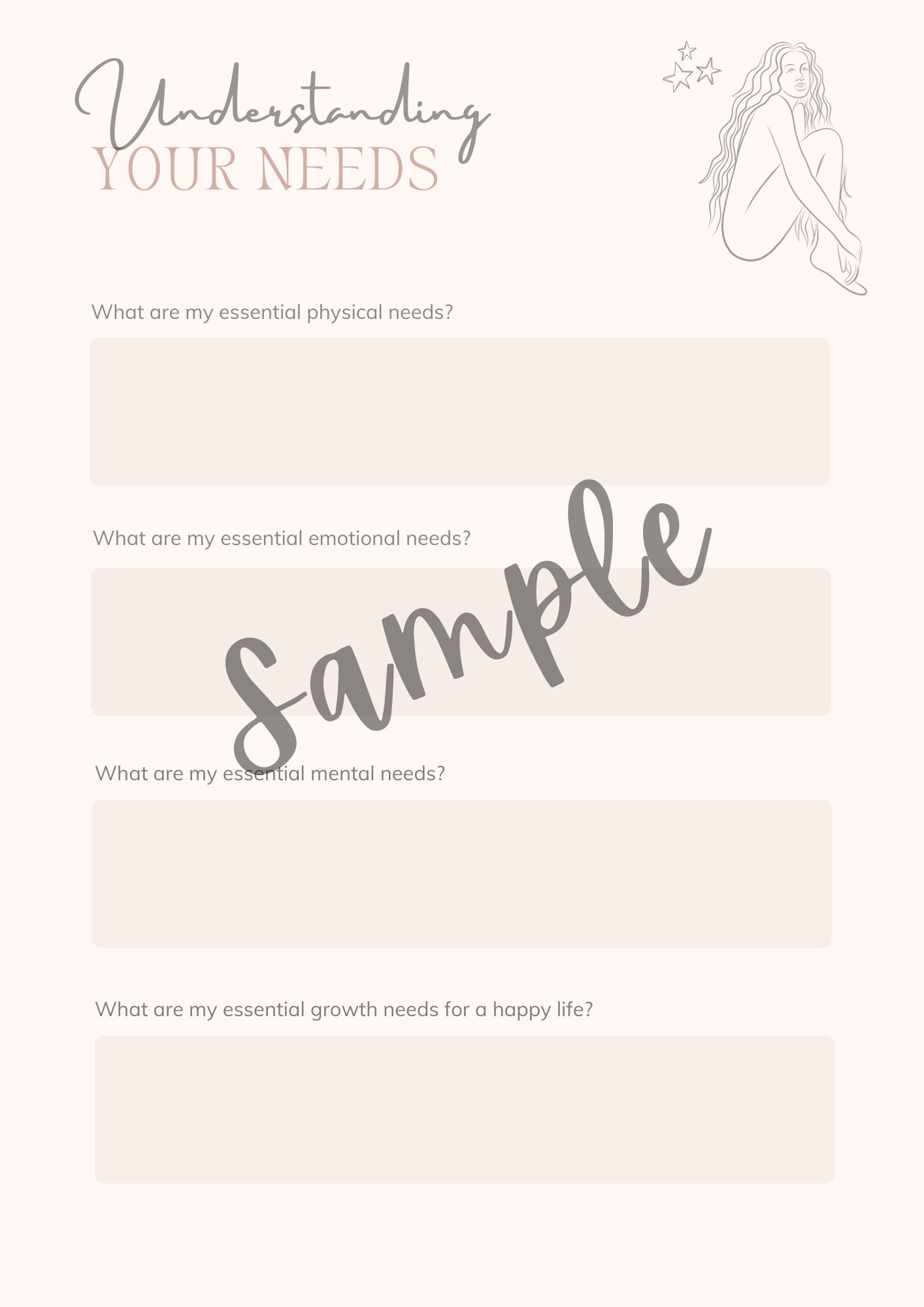 Self-awareness Printable Workbook, Therapy Workbook, Self Reflection ...