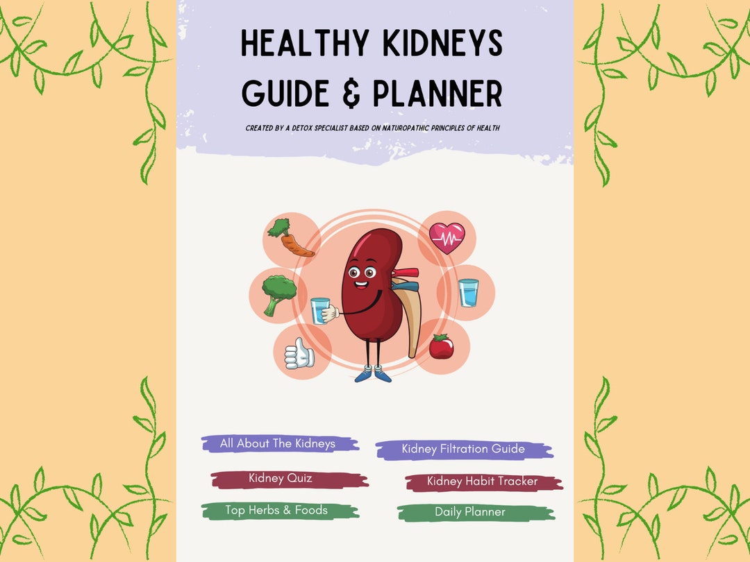 Kidney Health Guide & Planner, Kidney Disease, Kidney Stones, Wellness ...