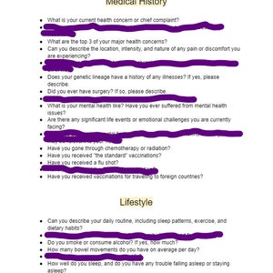 Health Coach Client Diagnostic Questionnaire, Intake Form, Holistic ...