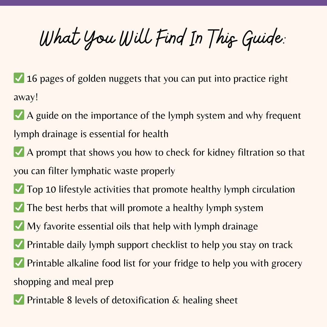 Lymphatic Drainage Guide, Lymphatic Cleanse, Lymph Mover Guide, Chronic ...