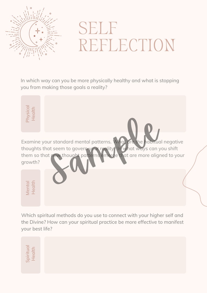 Self-awareness Printable Workbook, Therapy Workbook, Self Reflection ...