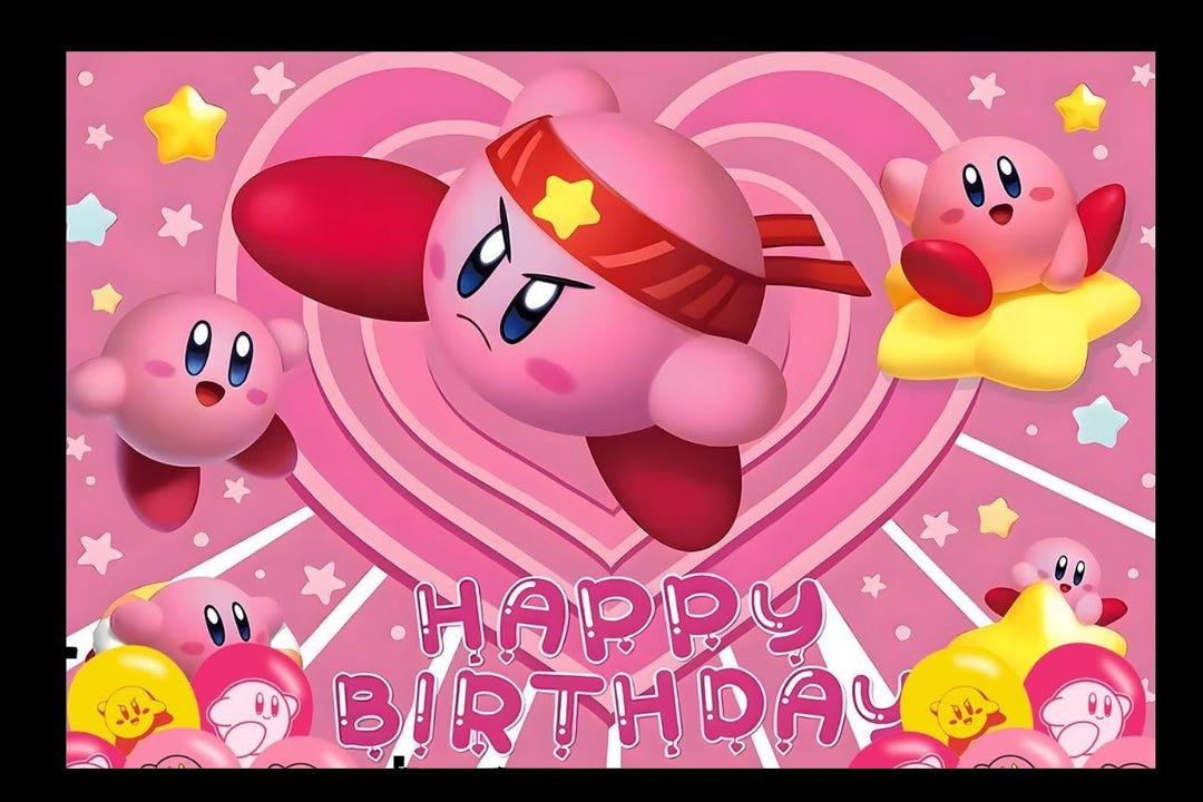 Kirby Birthday Edible Cake Image, Physical Product - Etsy