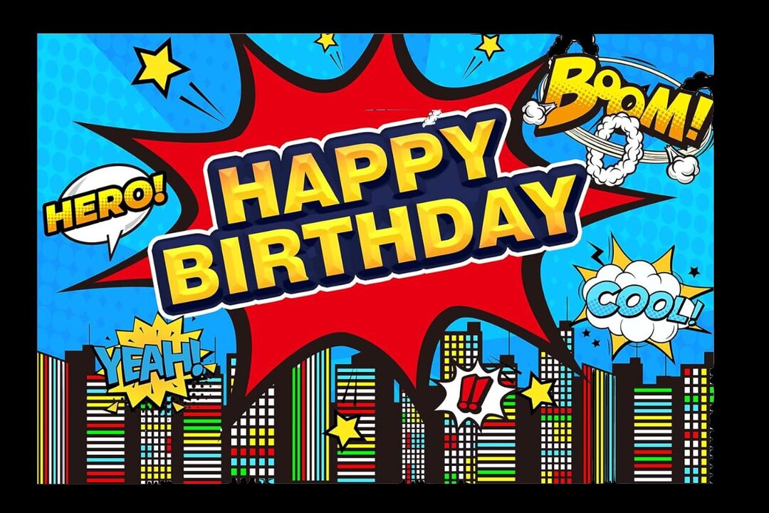 Boom Happy Birthday Edible Cake Image, Physical Product - Etsy