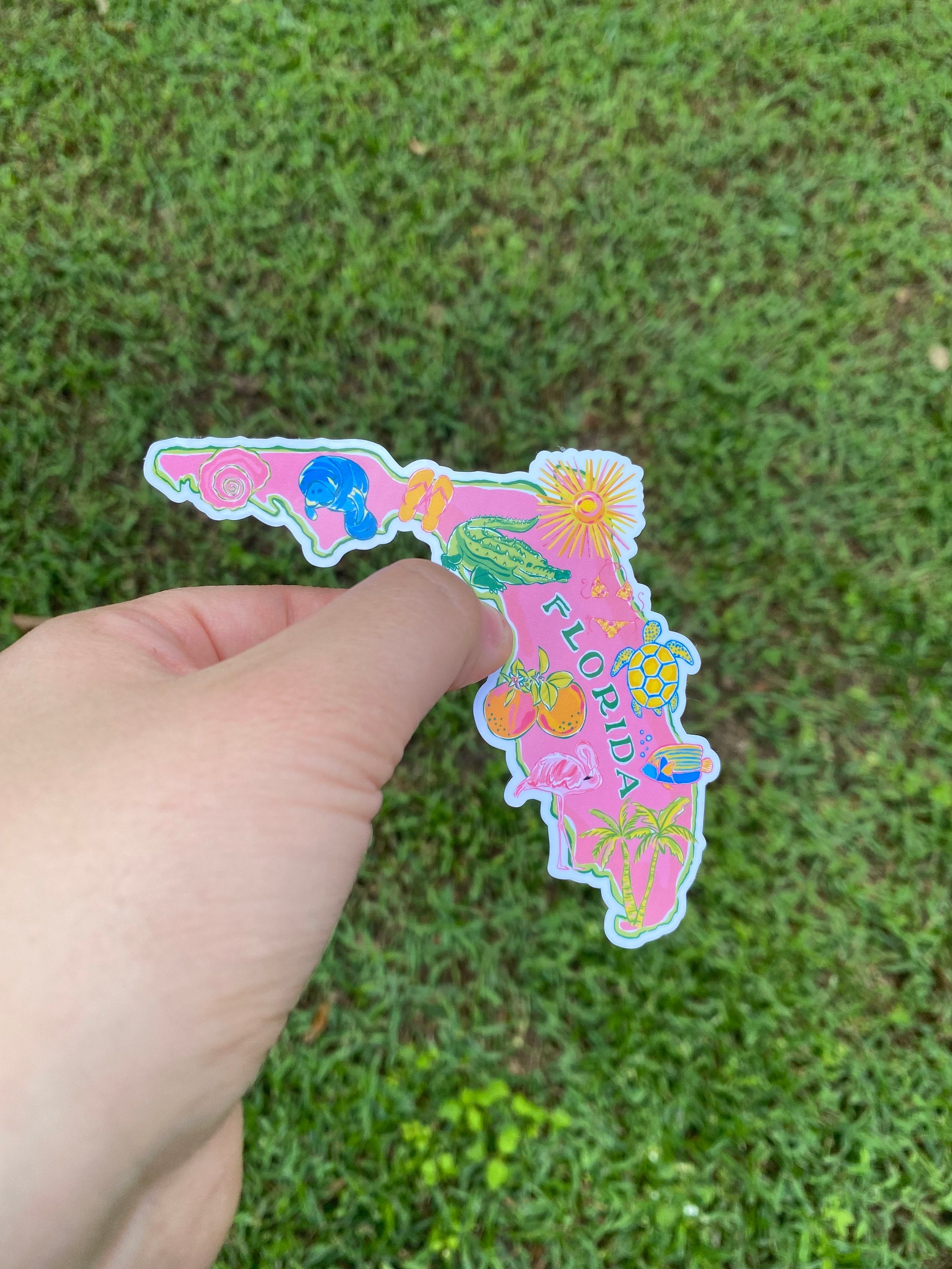 Florida Sticker State of Florida Sticker Florida State Sticker Beachy ...