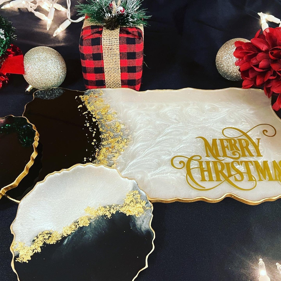 Resin Christmas Tray , Christmas Gift Set, Resin Tray for Christmas ...