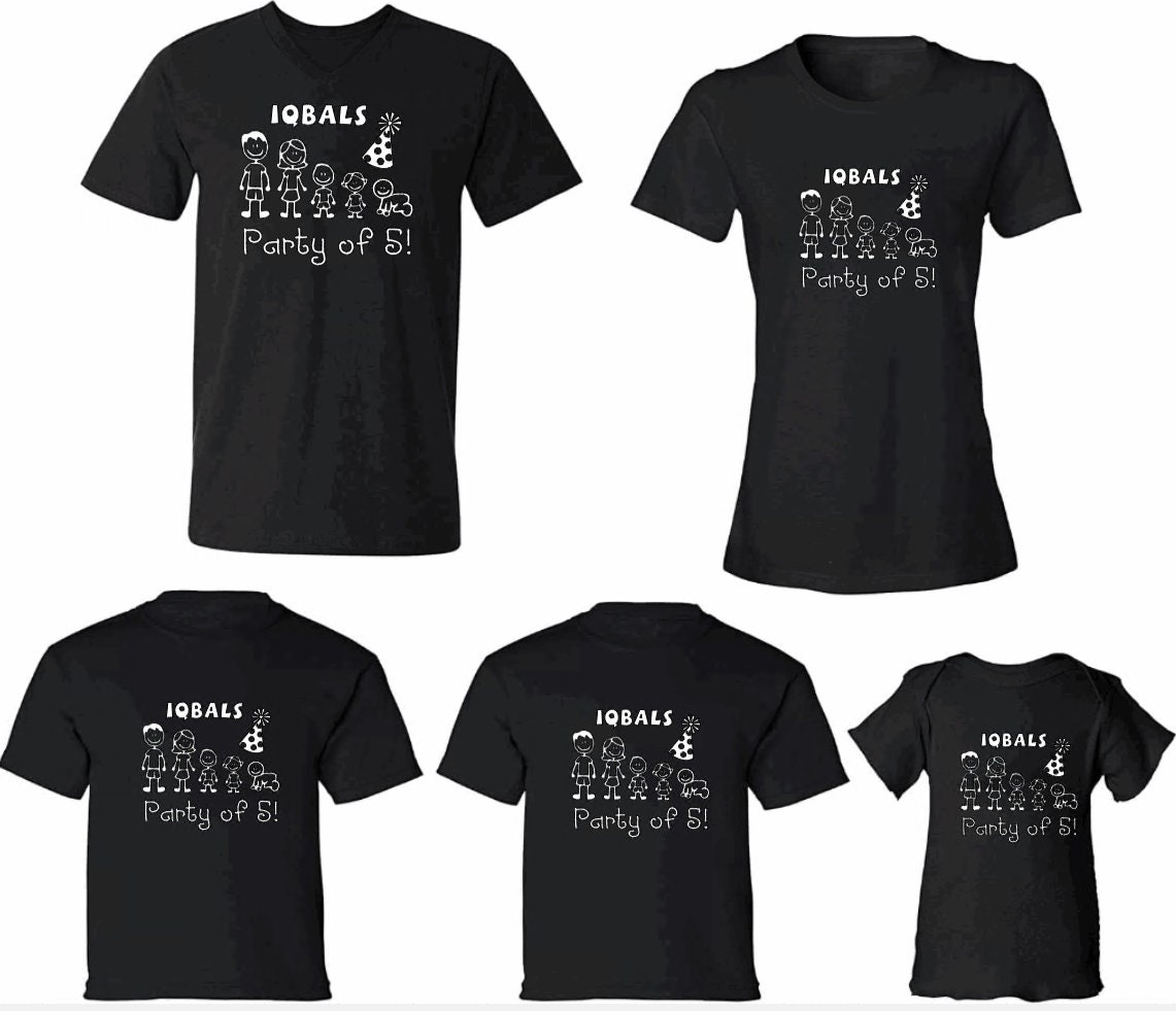 Customized Family Shirts, Family Shirts, Customized Shirts, Party of 5 ...