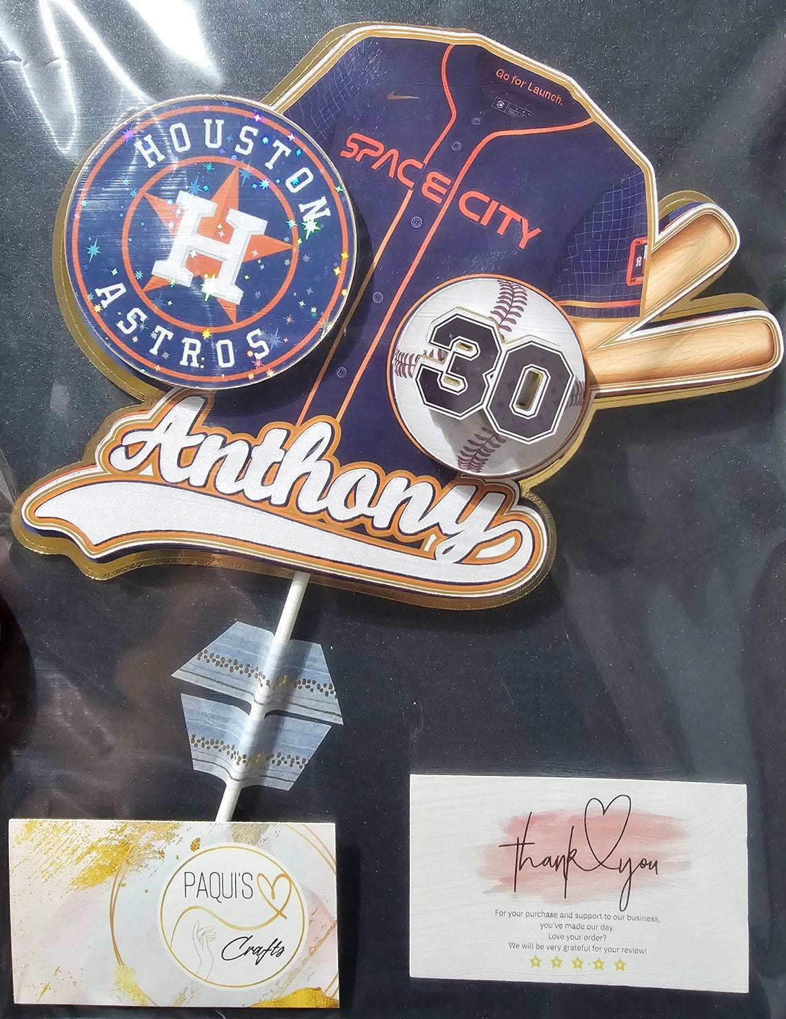 Astros Cake Topper: Space City, Personalized Baseball Birthday - Etsy
