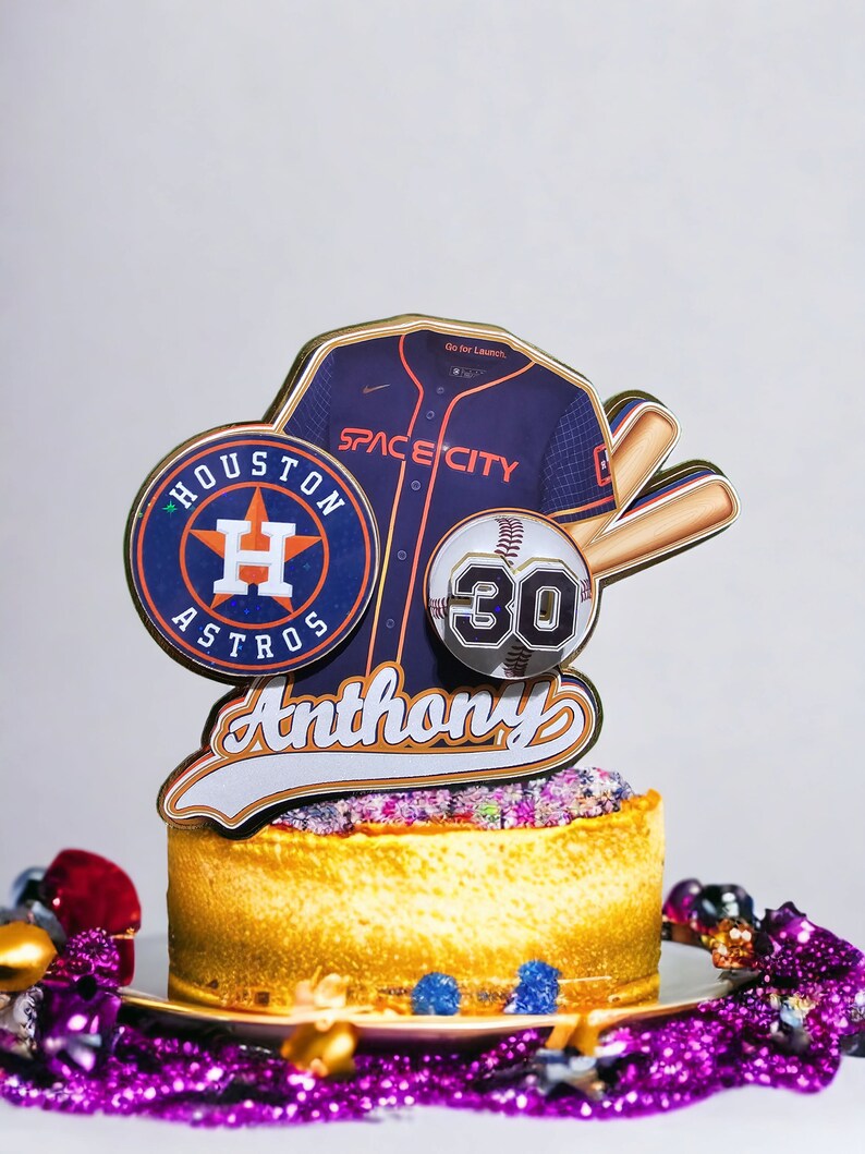 Baseball Cake Topper Astros, Astros De Houston Space City Cake Topper ...