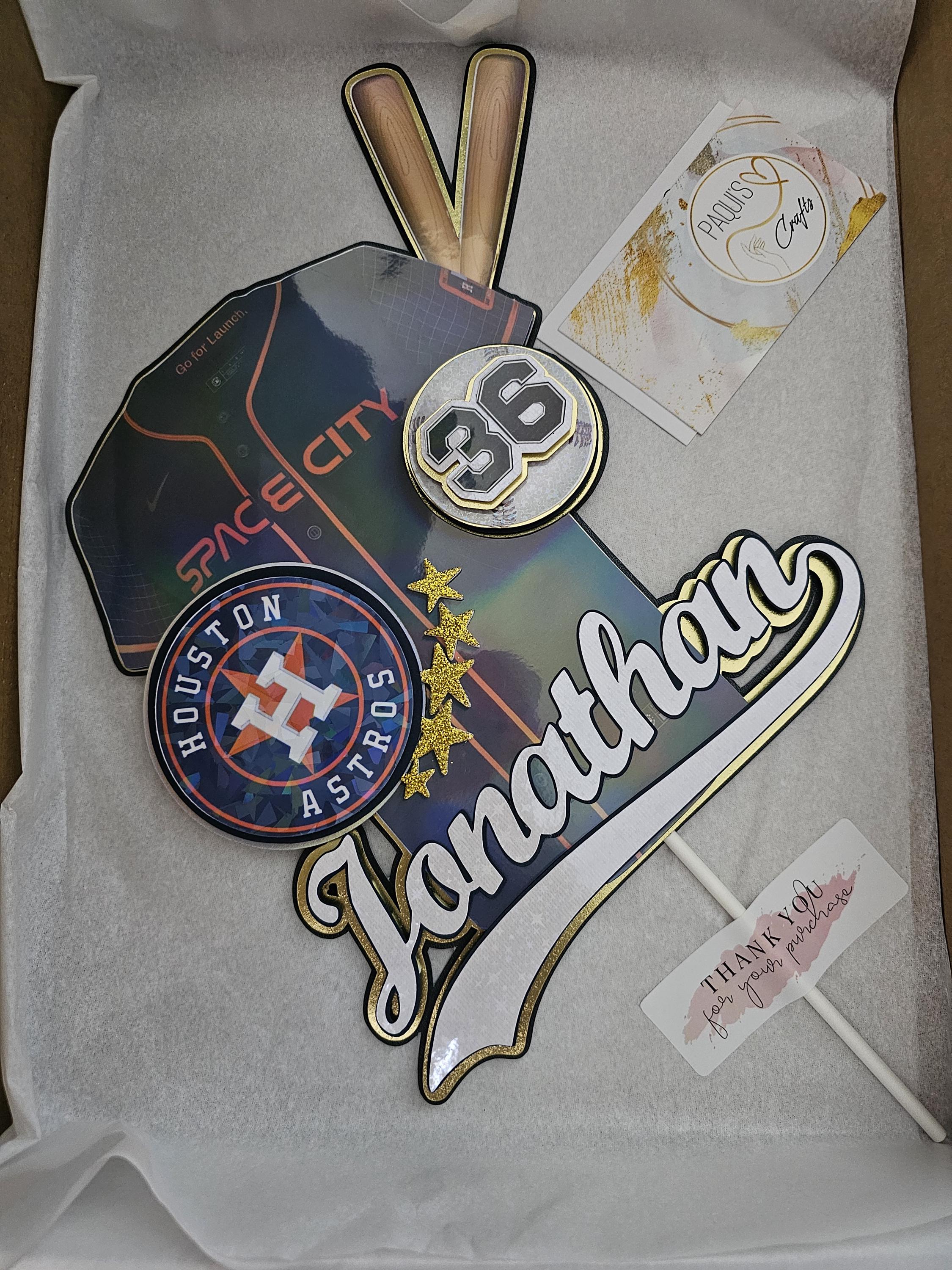 Astros Cake Topper: Space City, Personalized Baseball Birthday - Etsy