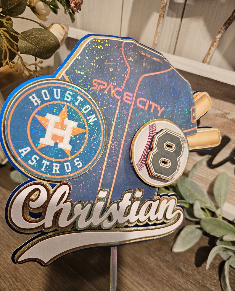 Baseball Cake Topper Astros, Astros De Houston Space City Cake Topper ...