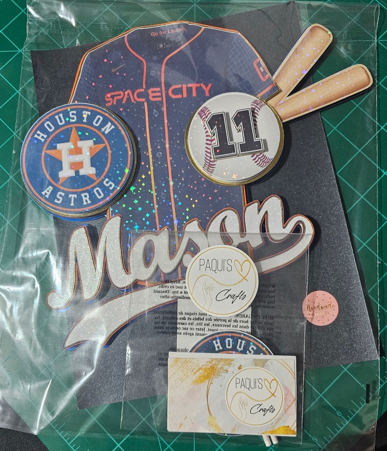 Baseball Cake Topper Astros, Astros De Houston Space City Cake Topper ...