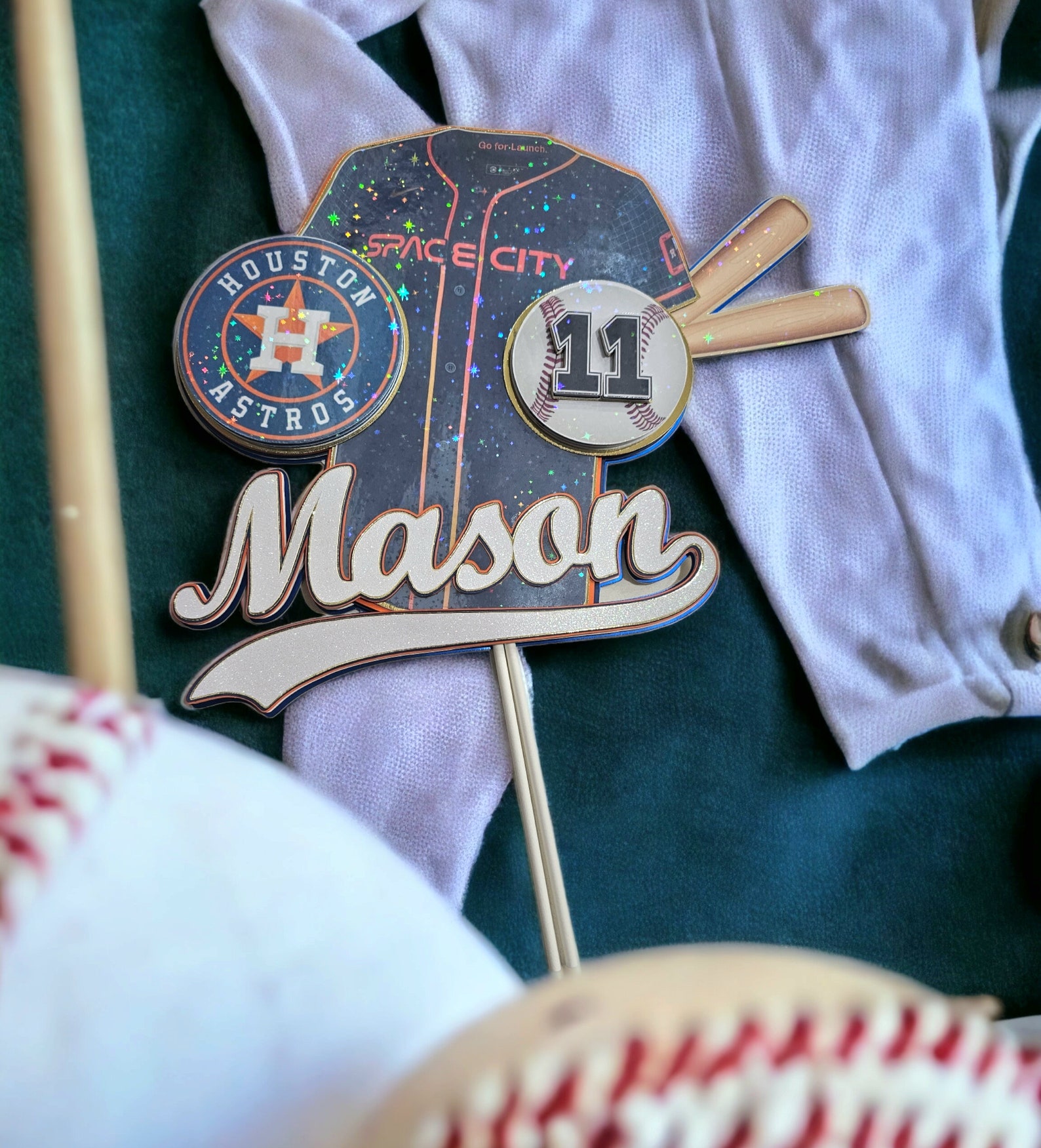 Baseball Cake Topper Astros, Astros De Houston Space City Cake Topper ...