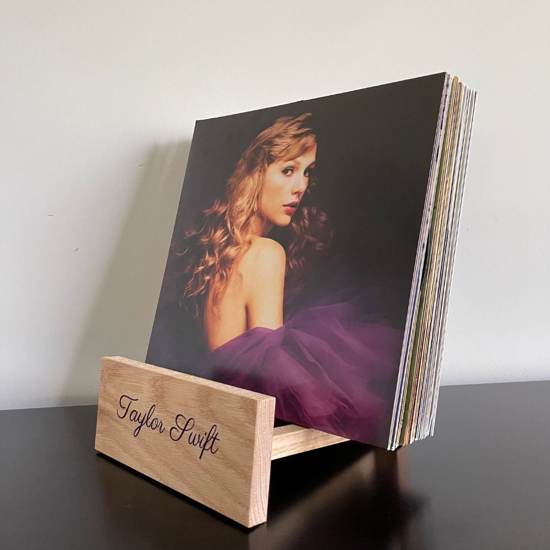 Custom Logo Vinyl Record Rack | Wood LP Record Storage | Engraved ...