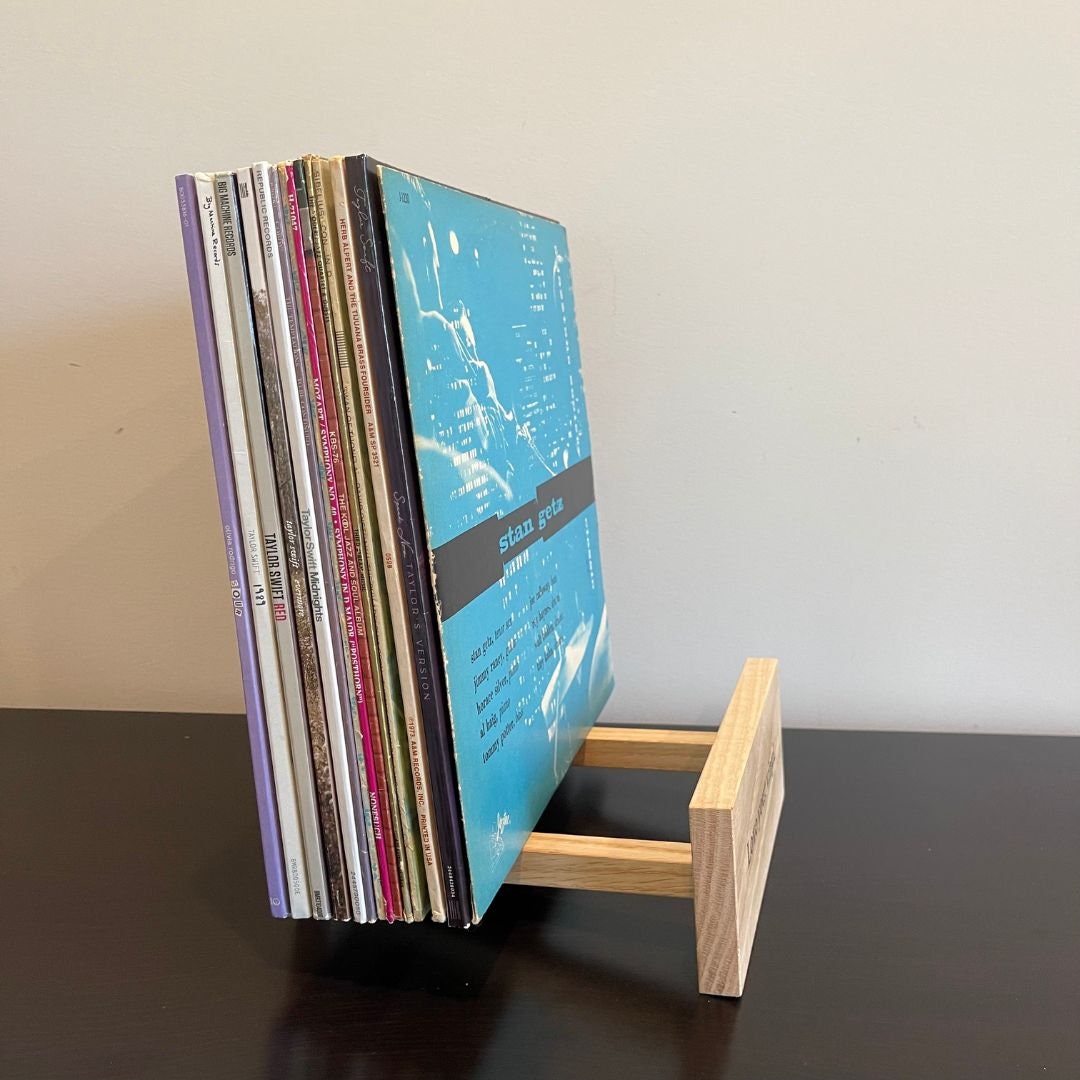 Custom Logo Vinyl Record Rack | Wood LP Record Storage | Engraved ...