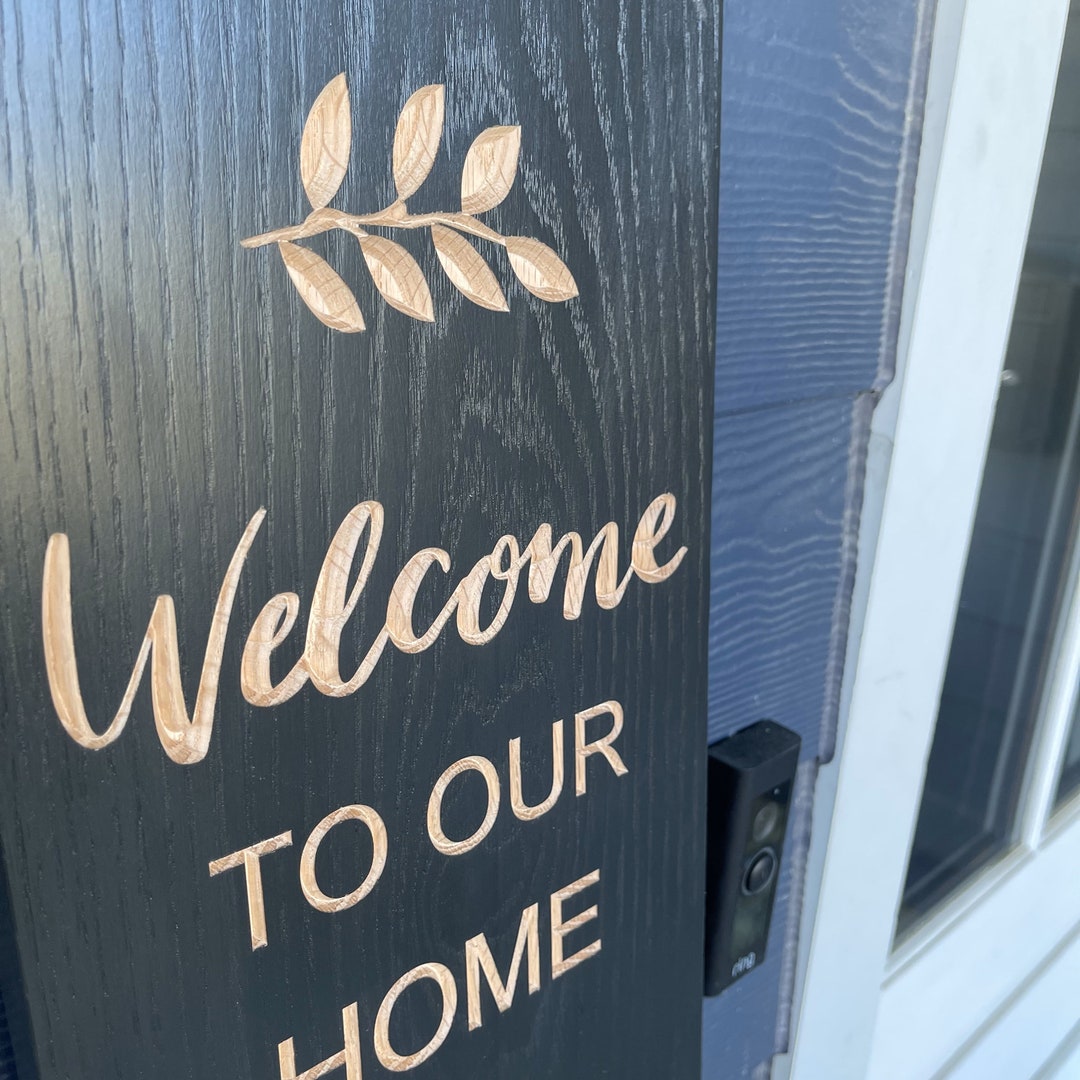 Vertical Welcome Sign | Custom Carved Front Porch Sign | Personalized ...