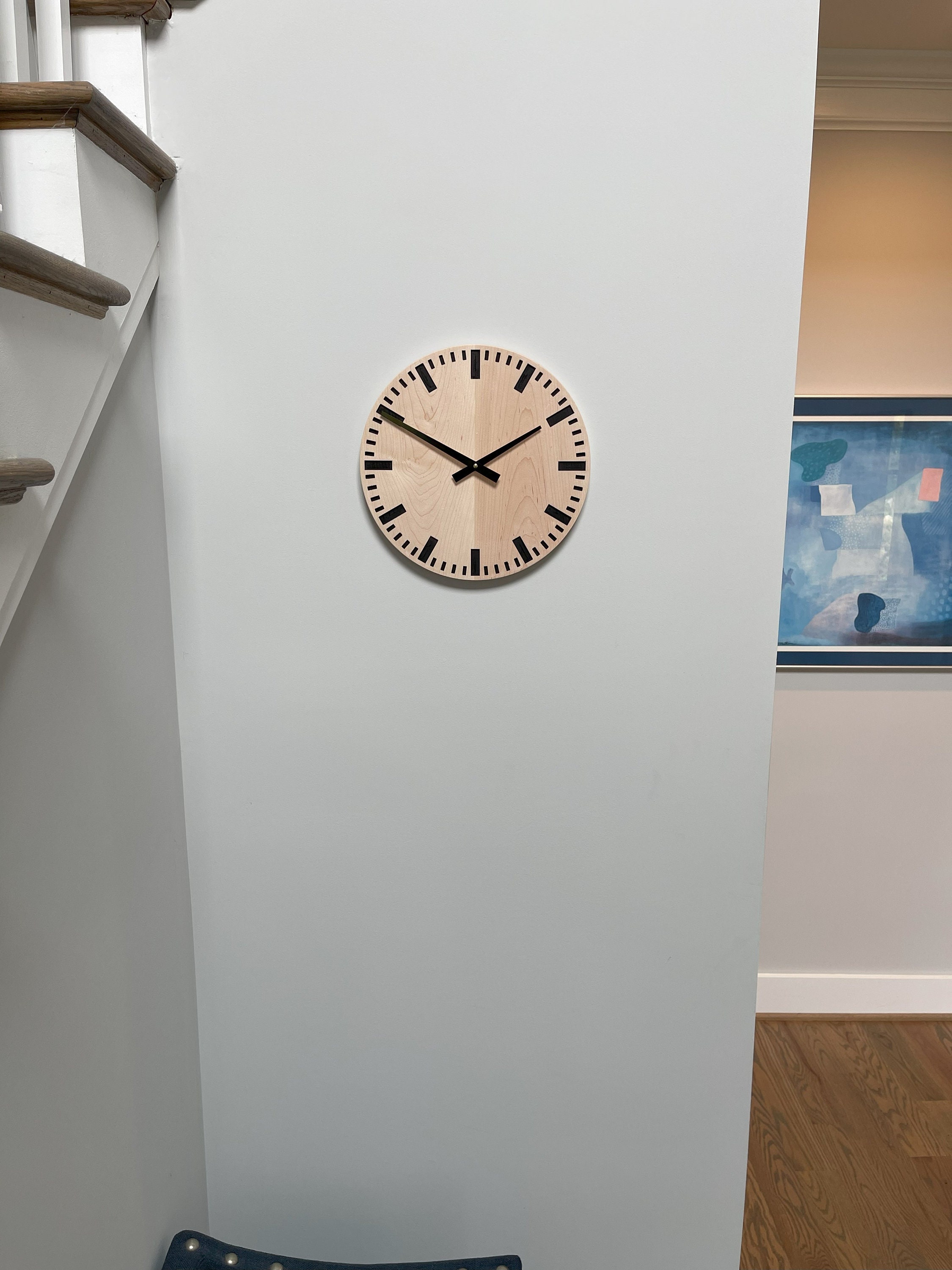 Modern Wood Wall Clock, Minimalist Wall Clock, Solid Maple Wood Wall ...