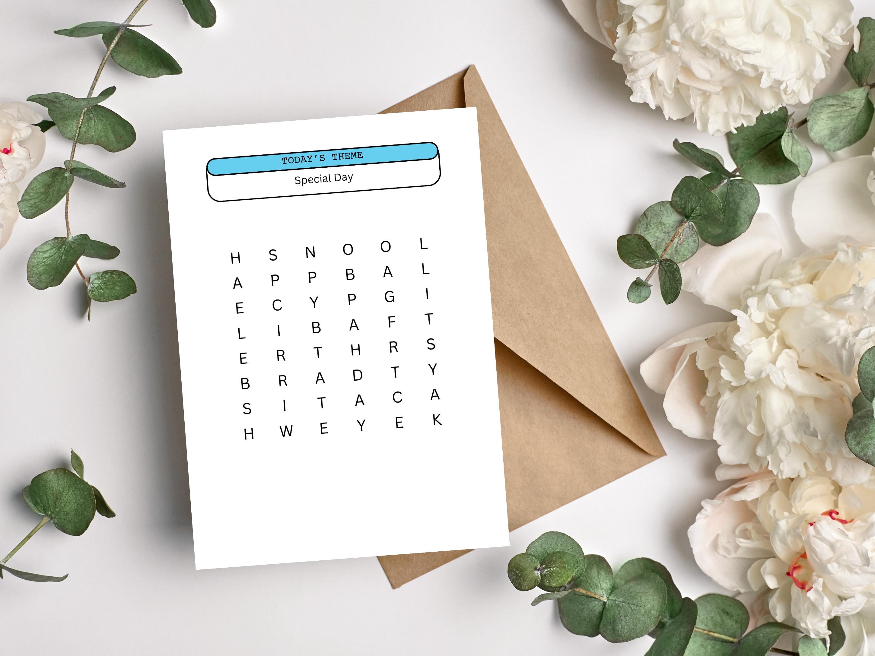 Strands Birthday Card, NYT Games Card, Printable Birthday Card, Puzzle ...