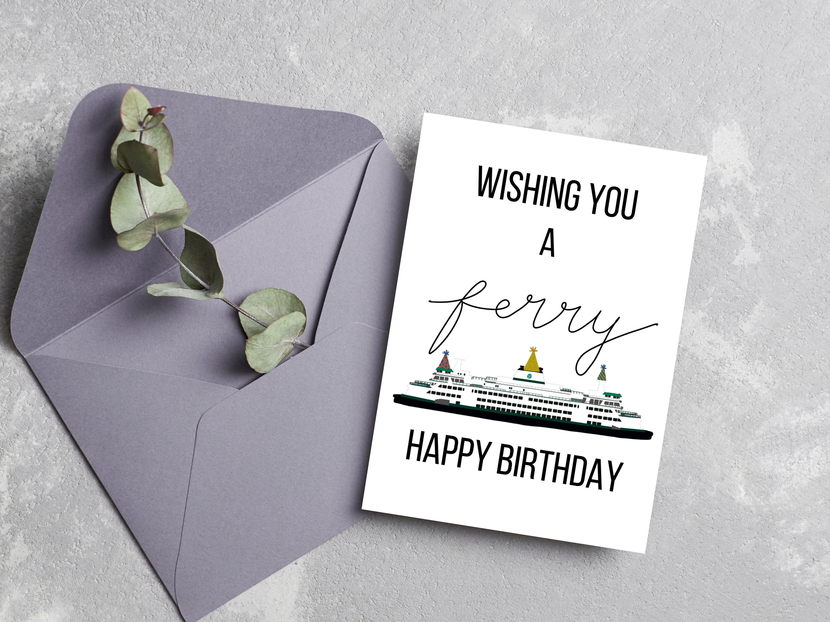 Ferry Birthday Card, Printable Birthday Card, Pun Birthday Card, Boat ...