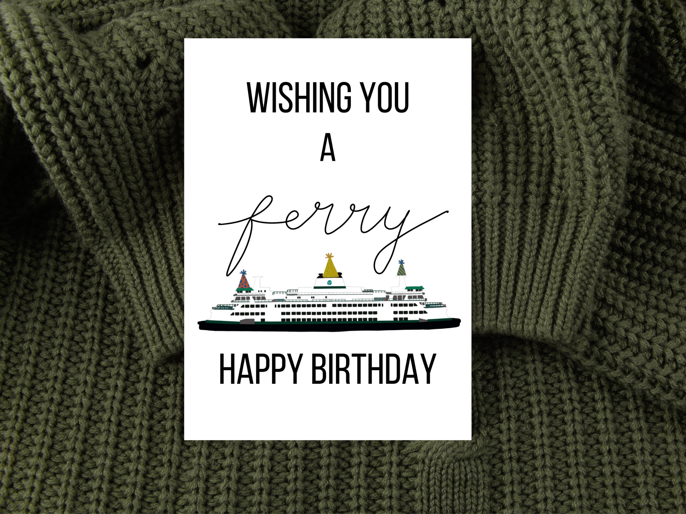 Ferry Birthday Card, Printable Birthday Card, Pun Birthday Card, Boat ...