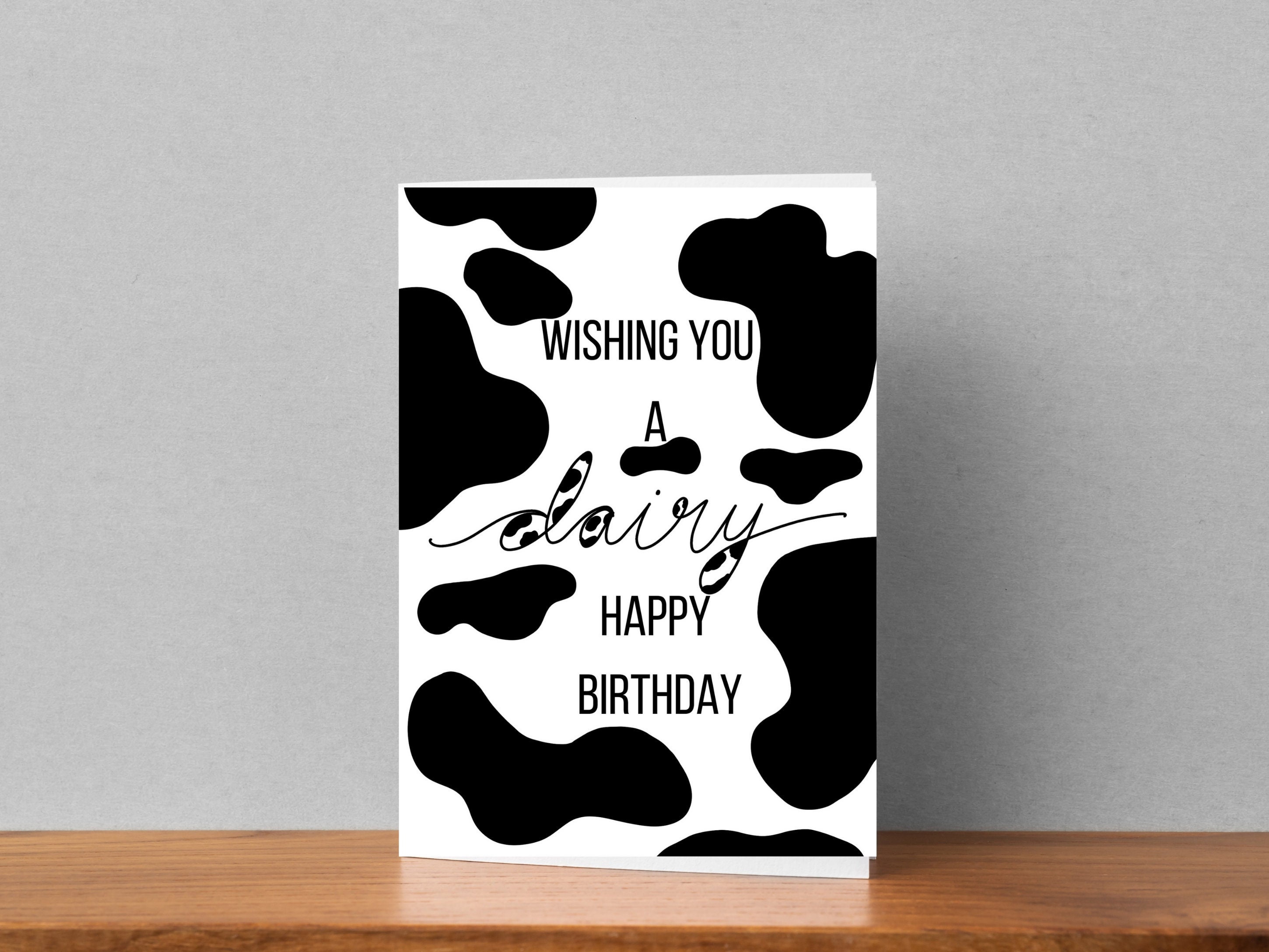 Cow Birthday Card, Printable Birthday Card, Pun Birthday Card, Instant ...