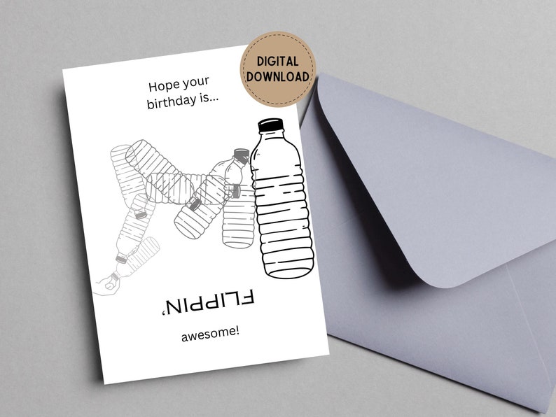 Flippin' Awesome Birthday Card, Water Bottle Flip Card, Teen Boy ...