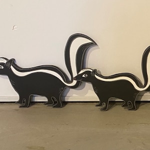 Skunk Family of 4 Wood Outdoor Yard Art Signs, Outdoor Lawn and Garden ...
