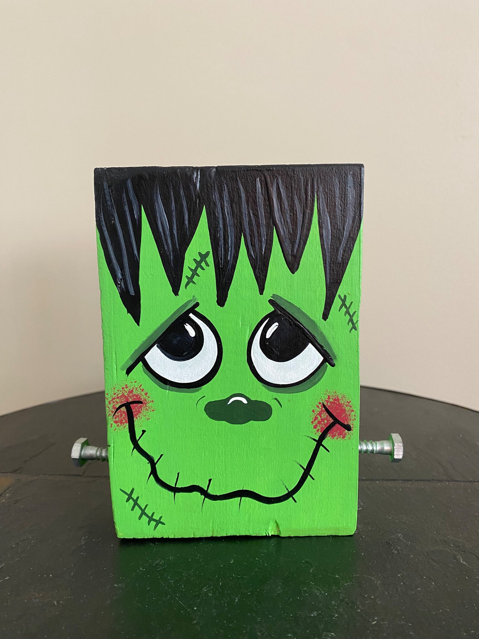 HALLOWEEN WOOD BLOCK Decorations, Shelf Sitter, Frankenstein, Mummy ...