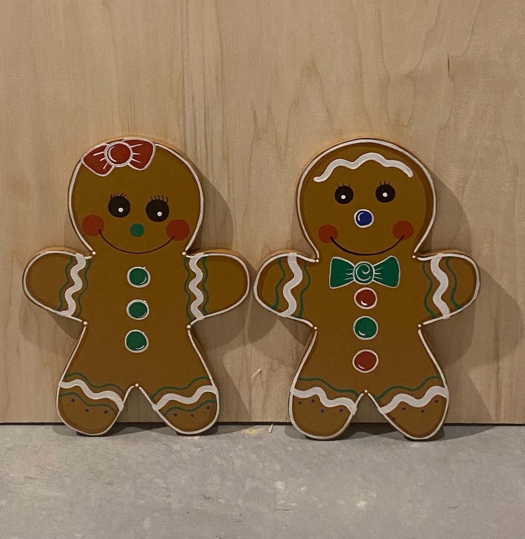 Christmas Gingerbread Man, Woman, Wood Outdoor Yard Art Sign ...
