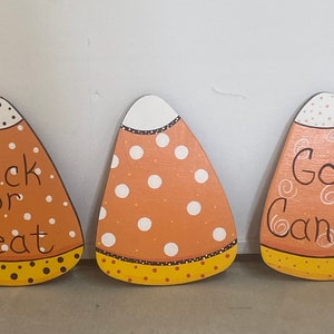 Halloween Candy Corn Wood Outdoor Yard Art Sign, Lawn Decorations ...