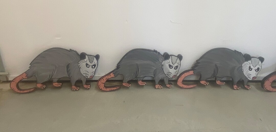 Possum Family of 5 Wood Outdoor Yard Art Set, Garden Stake, Lawn ...