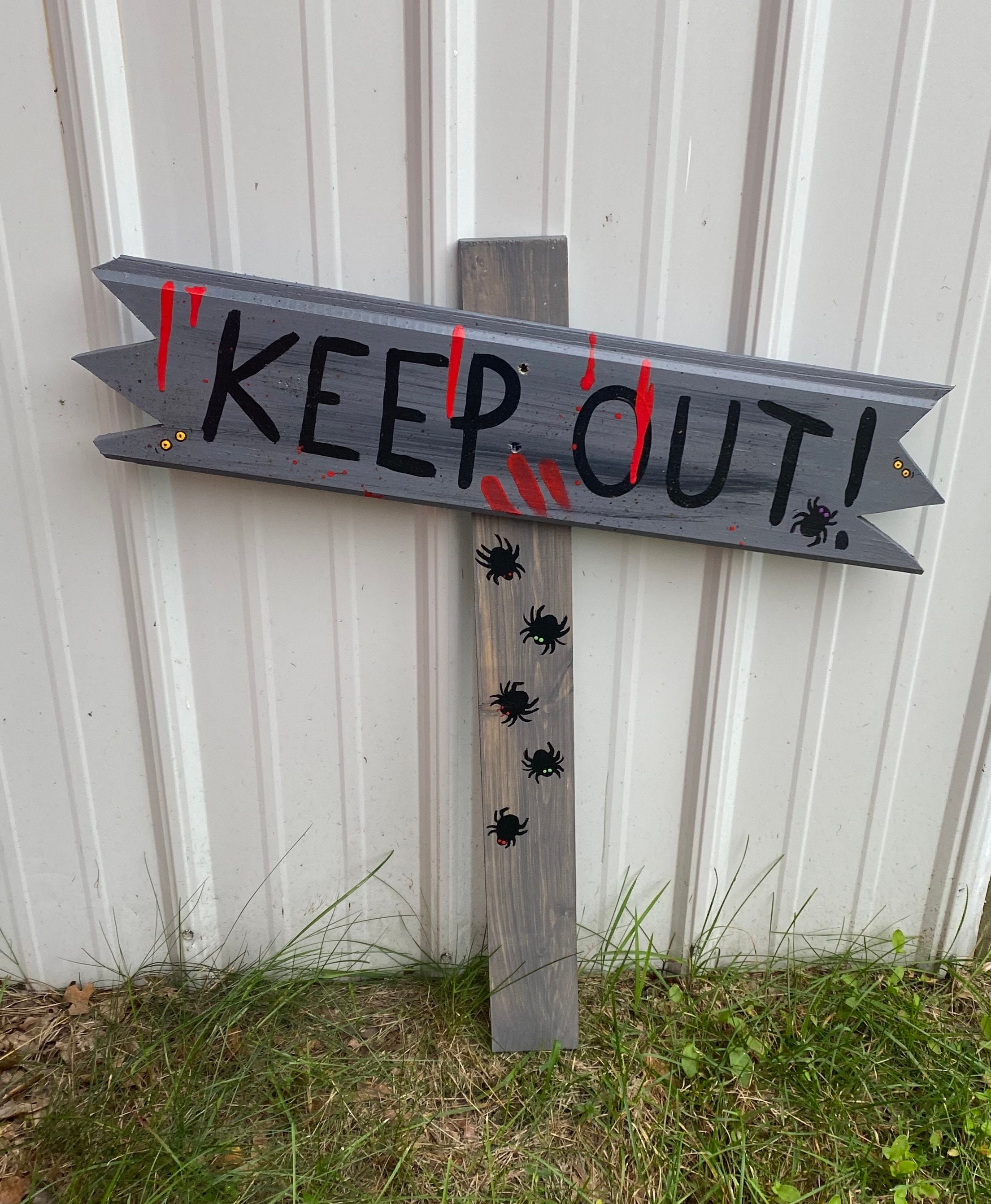 Wooden Keep Out Sign