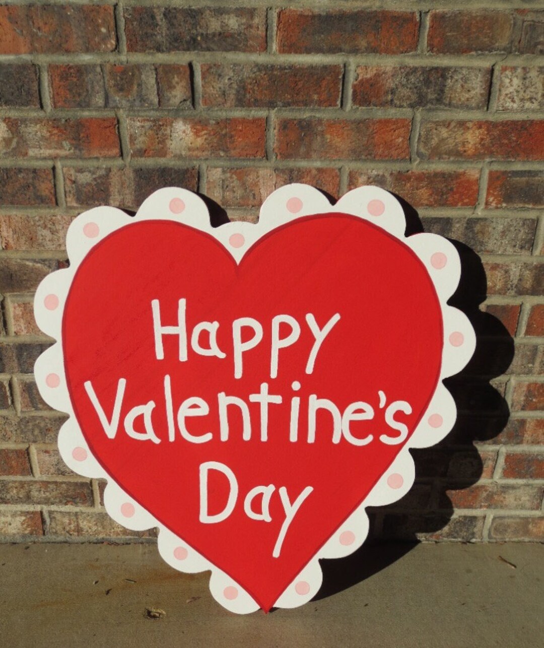 HAPPY VALENTINE’S DAY Heart Wood Outdoor Yard Art Sign, Lawn & Garden ...