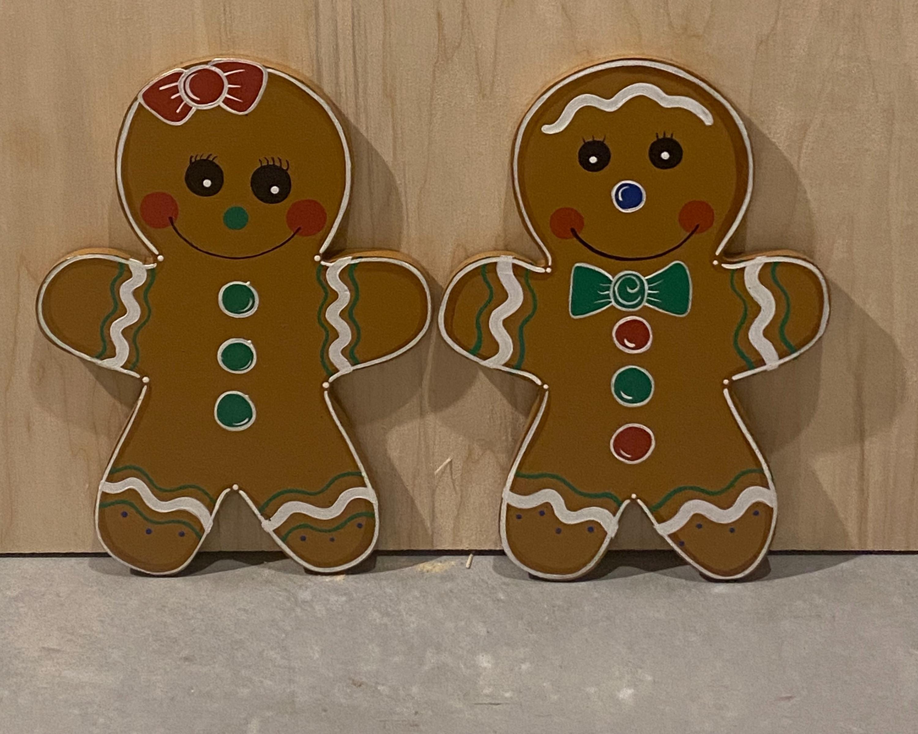 Christmas Gingerbread Man, Woman, Wood Outdoor Yard Art Sign ...