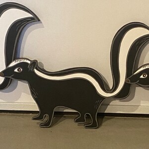Skunk Family of 4 Wood Outdoor Yard Art Signs, Outdoor Lawn and Garden ...