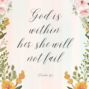 God is Within Her, She Will Not Fail - Etsy