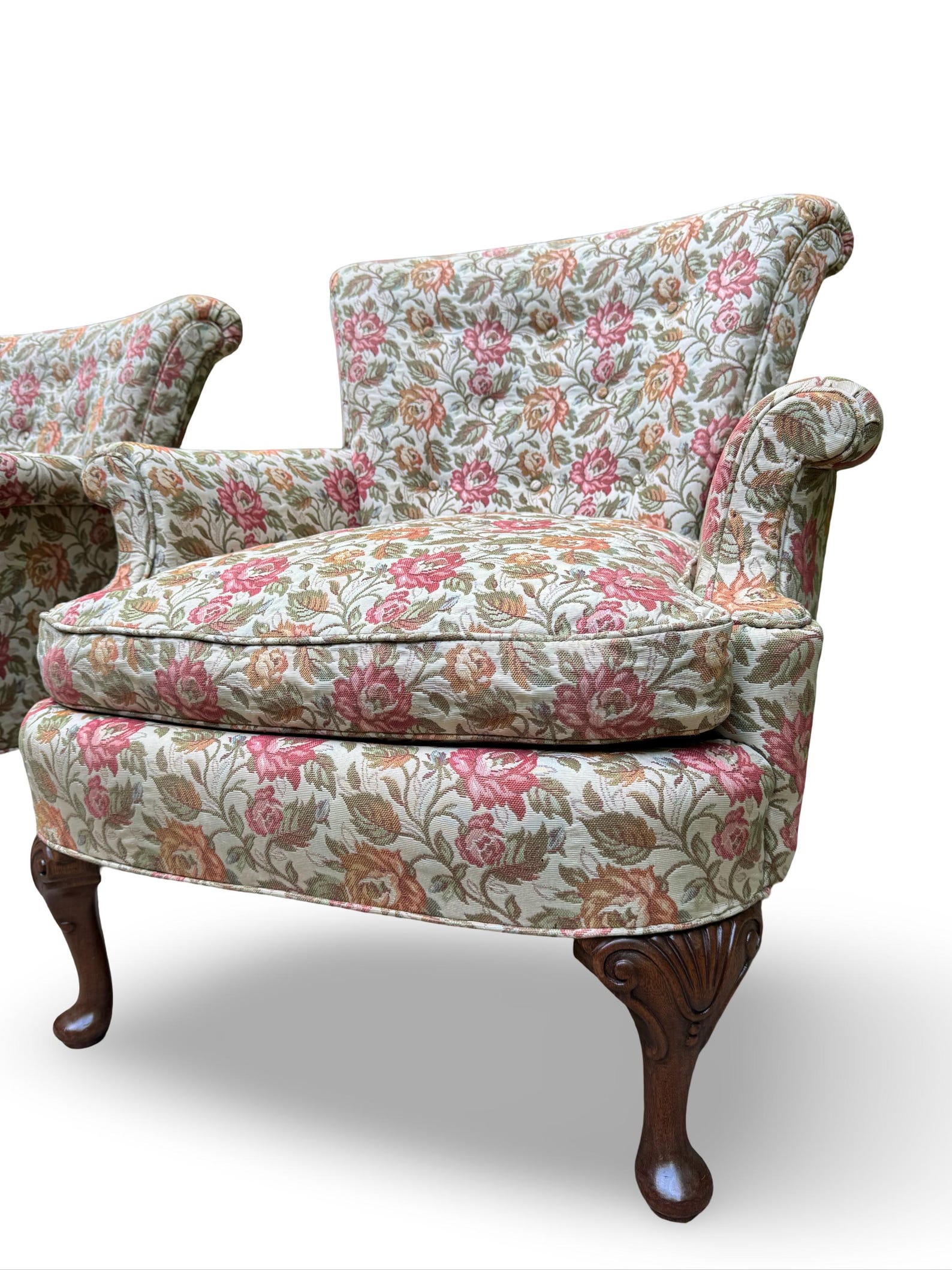 Pair of Vintage French Provincial Style Custom Floral Cottagecore Charm ...