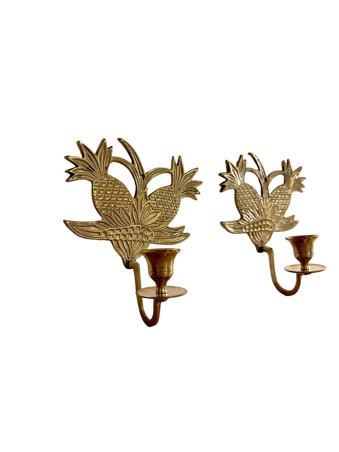 Vintage Brass Pineapple Wall Sconces – Colonial Revival – Traditional ...